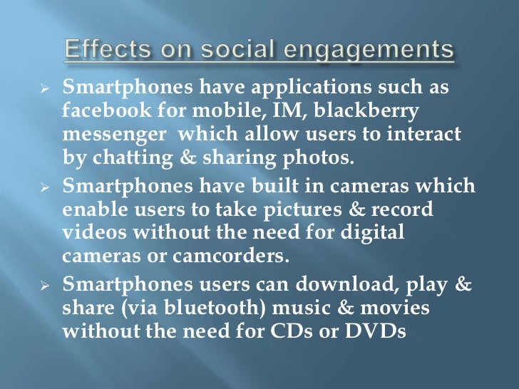 Positive effects of smartphones