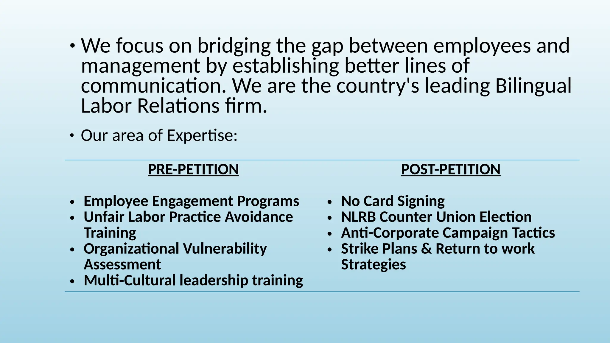Positive Employee Labor Relations for USA.ppt
