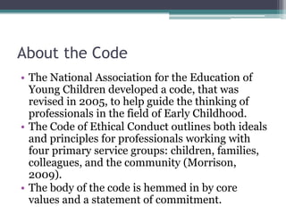 Positive Guidance & NAEYC Code of Ethics Presentation | PPTX