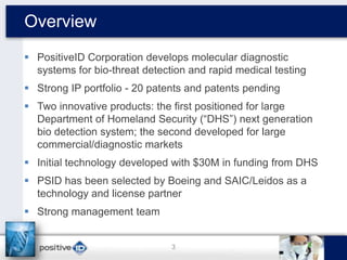 Positive id PositiveID Corporation (OTCBB:PSID) Conference Presentation ...