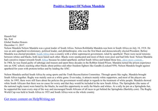 Positive Impact Of Nelson Mandela | PPT