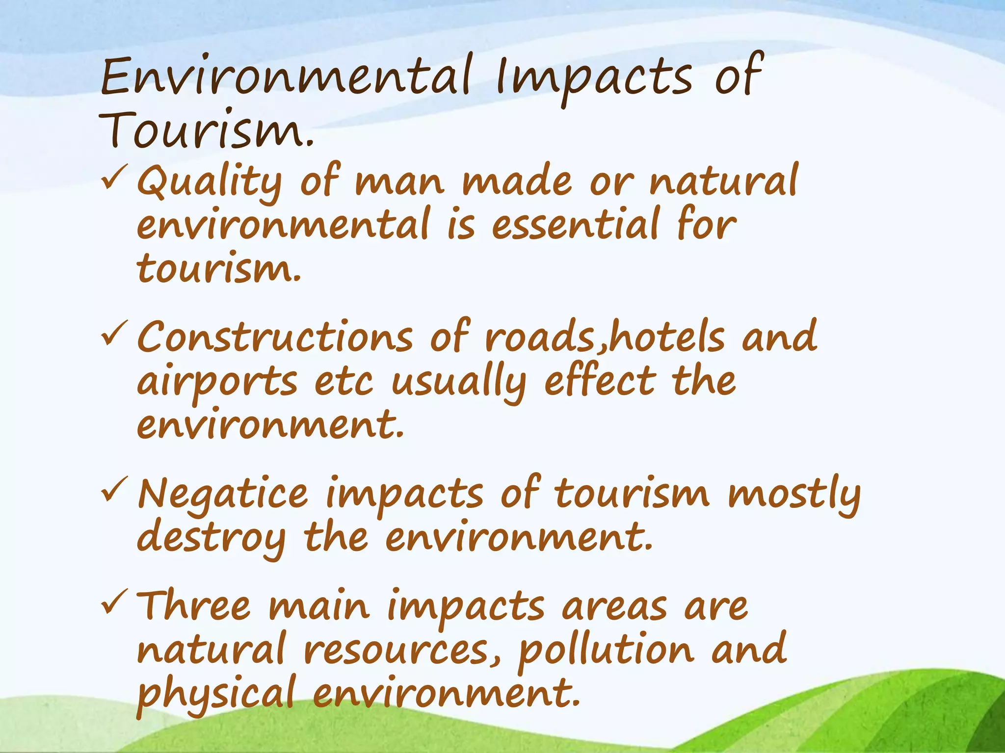 Positive impacts of tourism | PPTX