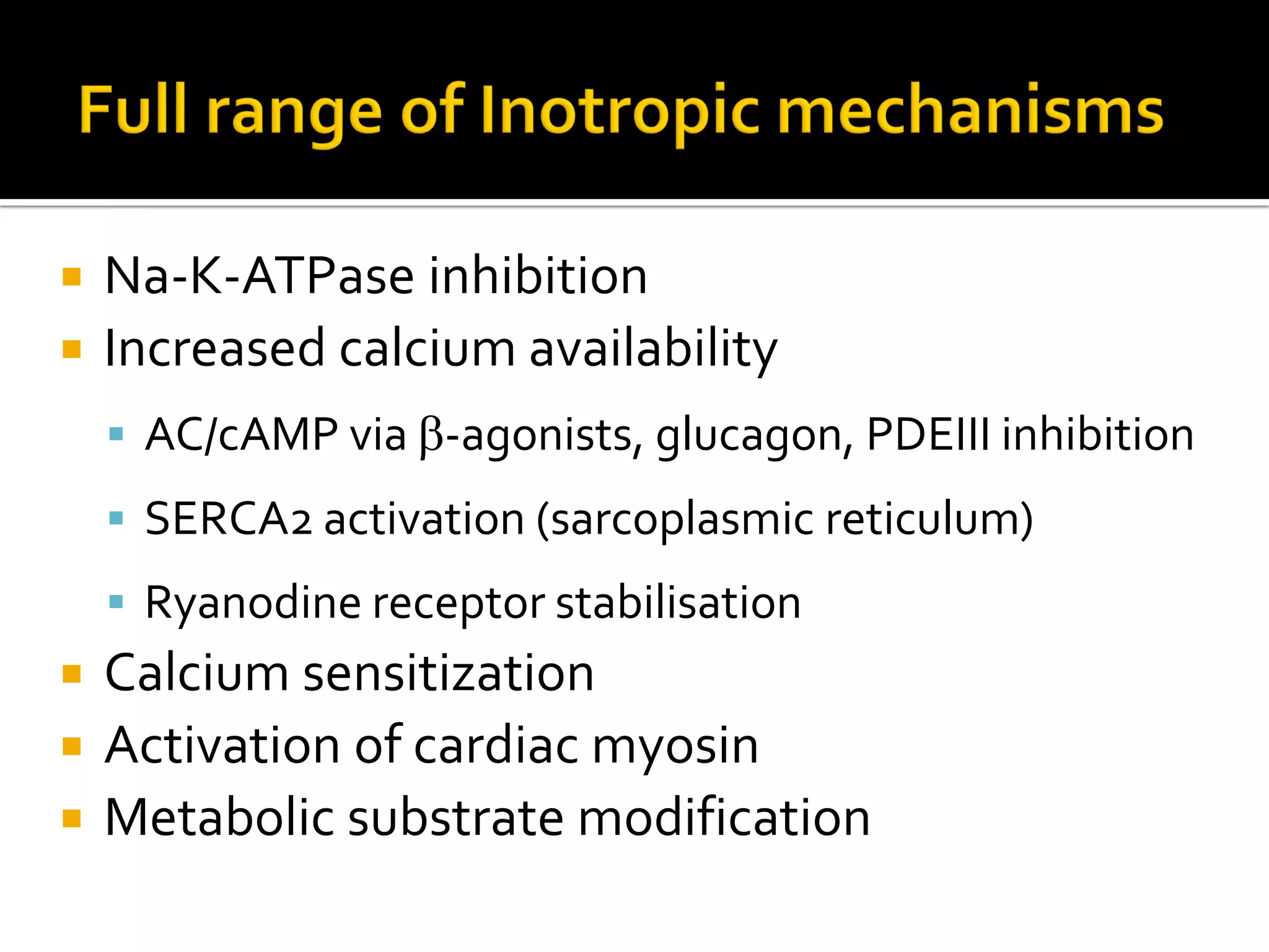 Positive inotropes, vasopressors, and vasodilators | PDF