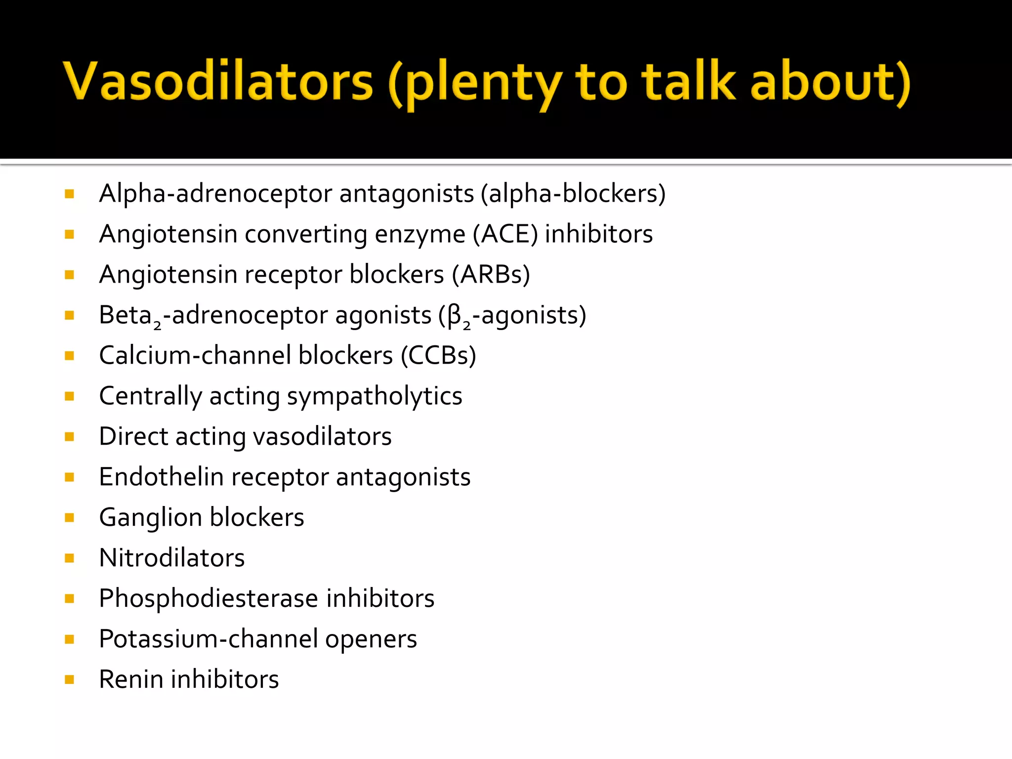 Positive inotropes, vasopressors, and vasodilators | PDF