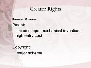 Positive intellectual rights and information exchange | PPT