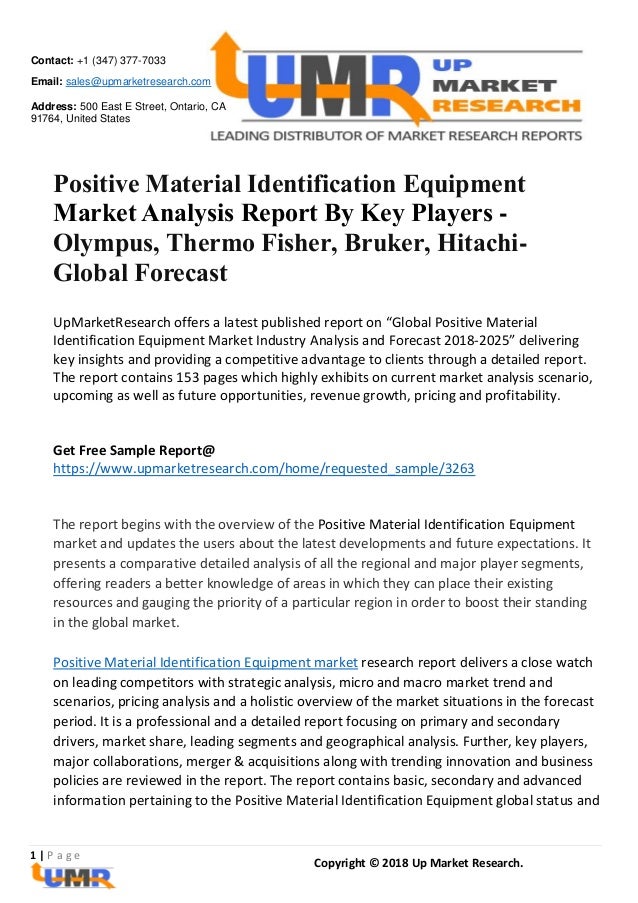 Positive Material Identification Equipment Market Analysis Report By ...