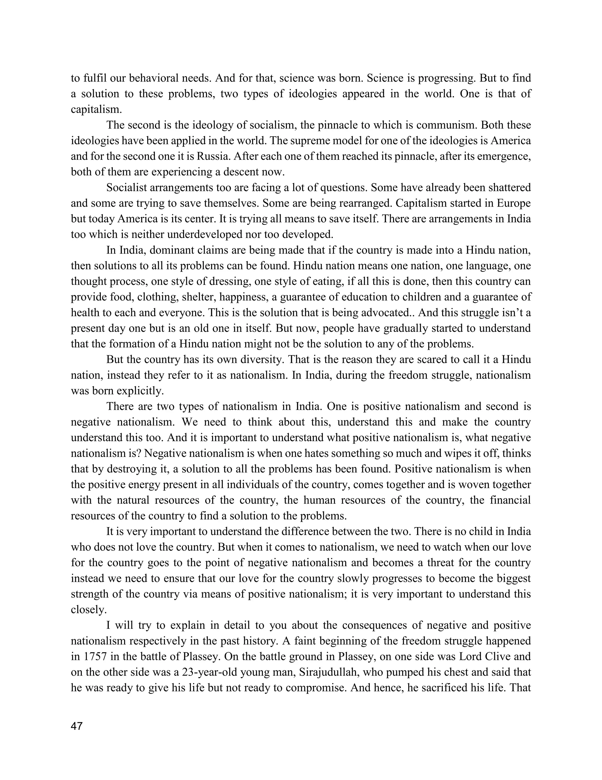 POSITIVE NATIONALISM - The foundation of India’s future | PDF