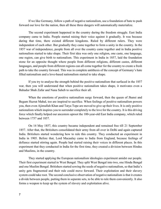 POSITIVE NATIONALISM - The foundation of India’s future | PDF