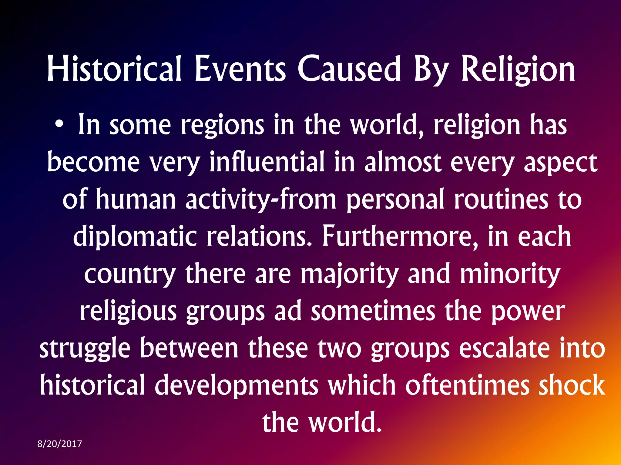 Positive & negative effects of religion | PPTX