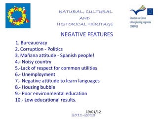 Spain: Positive negative features | PPT