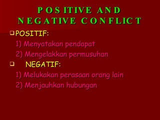Positive and Negative Conflict | PPT