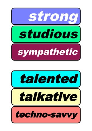 Word Wall Positive Personality Traits | PDF