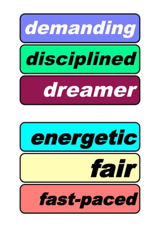 Word Wall Positive Personality Traits | PDF