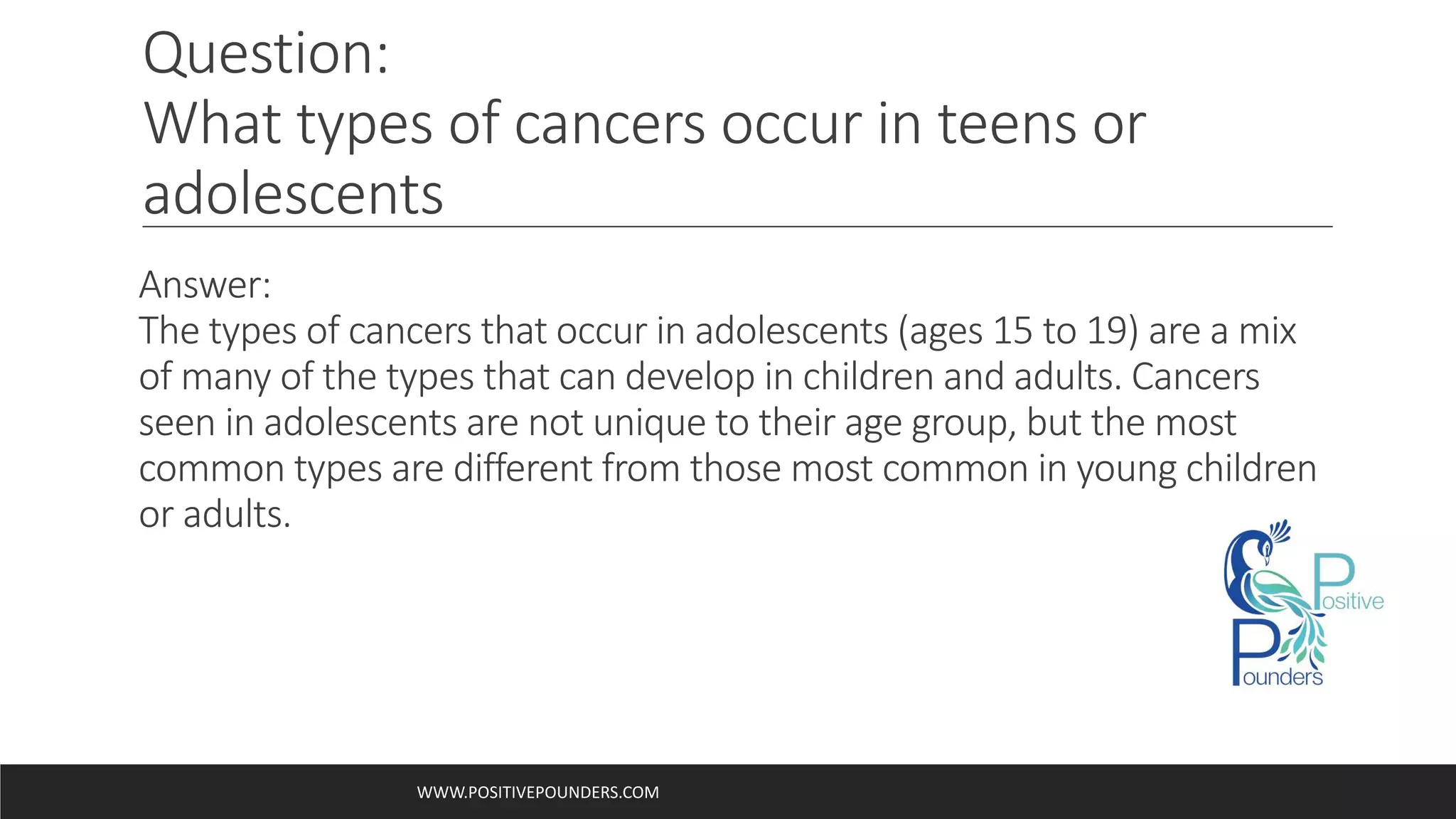 Teen Cancer and PositivePounders.com