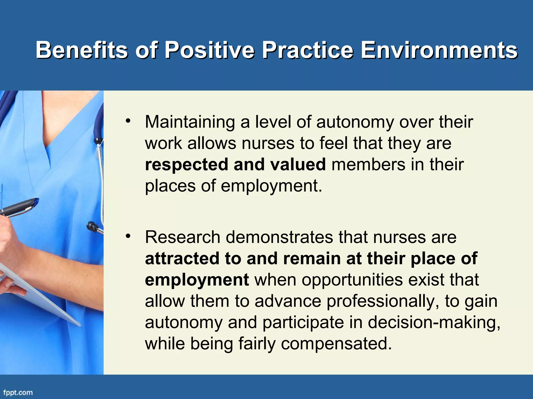 Positive Practice Environment for Nurses | PPT