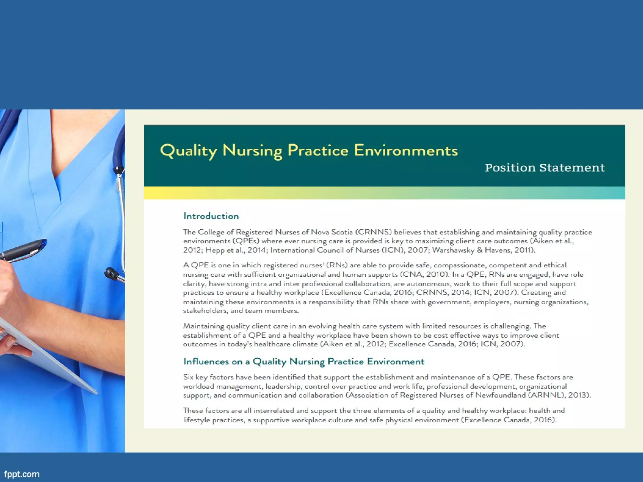 Positive Practice Environment for Nurses | PPT