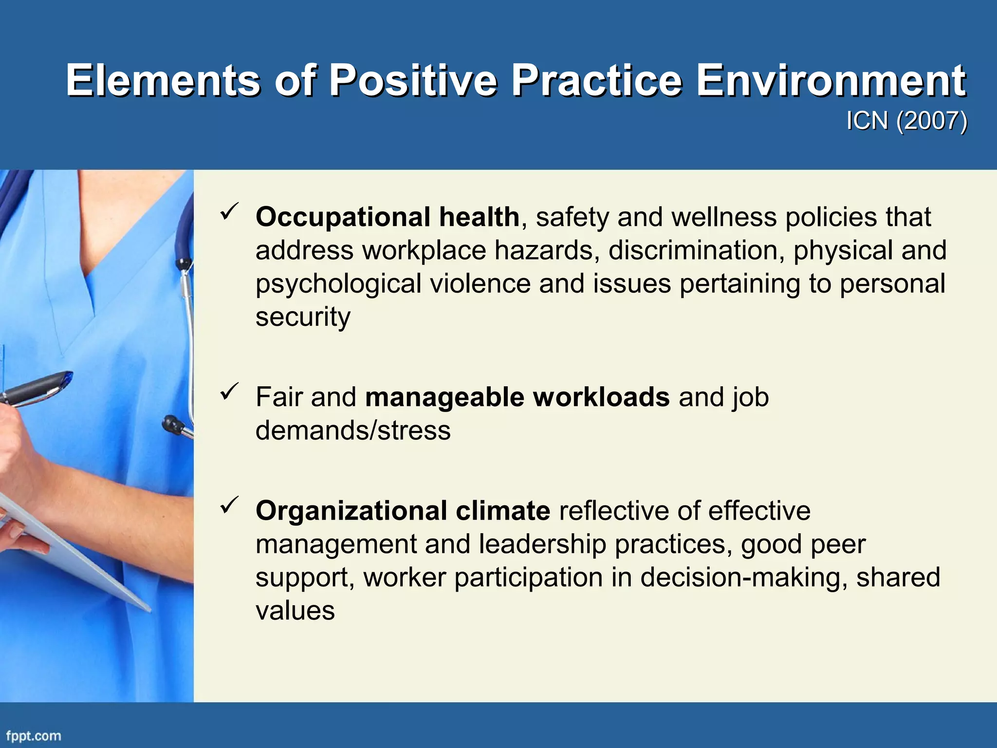 Positive Practice Environment for Nurses | PPT