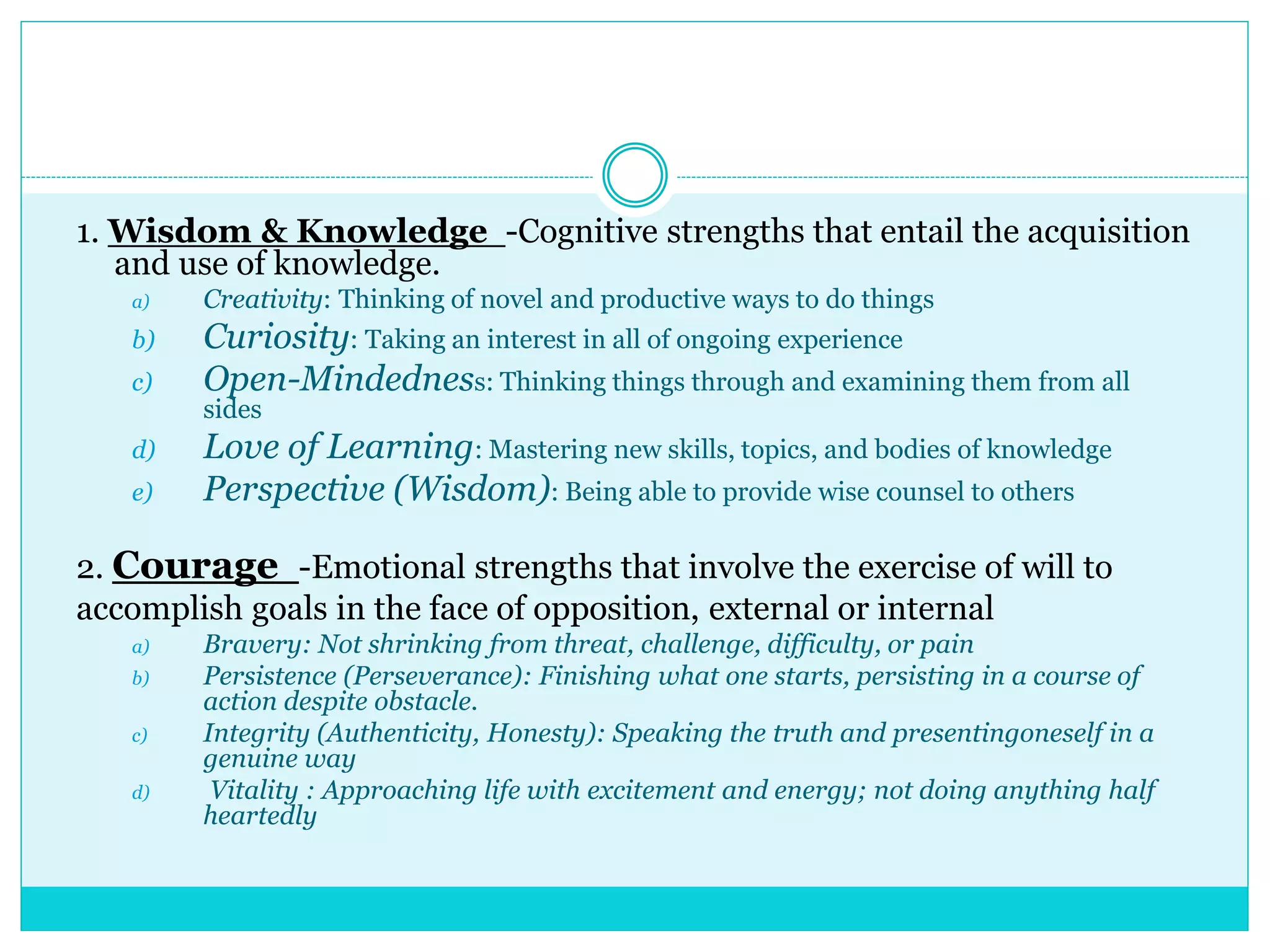 Character strength and virtues | PPTX