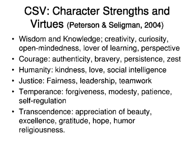 Character strength and virtues | PPTX