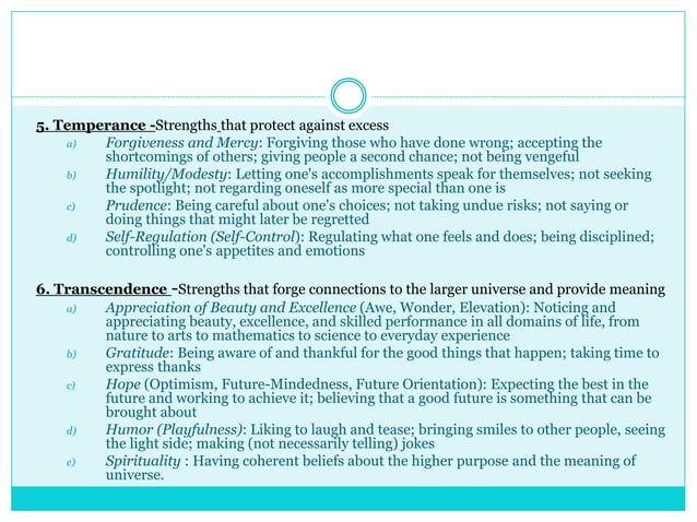 Character strength and virtues | PPTX