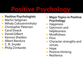 Positive Psychology. By Theresa Lowry-Lehnen. Lecturer of Psychology | PPTX