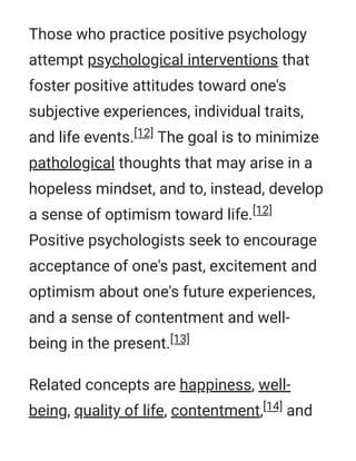 Introduction to Positive Psychology | PDF