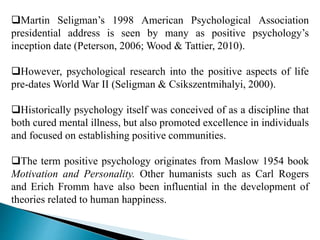 Positive psychology at glance | PPTX