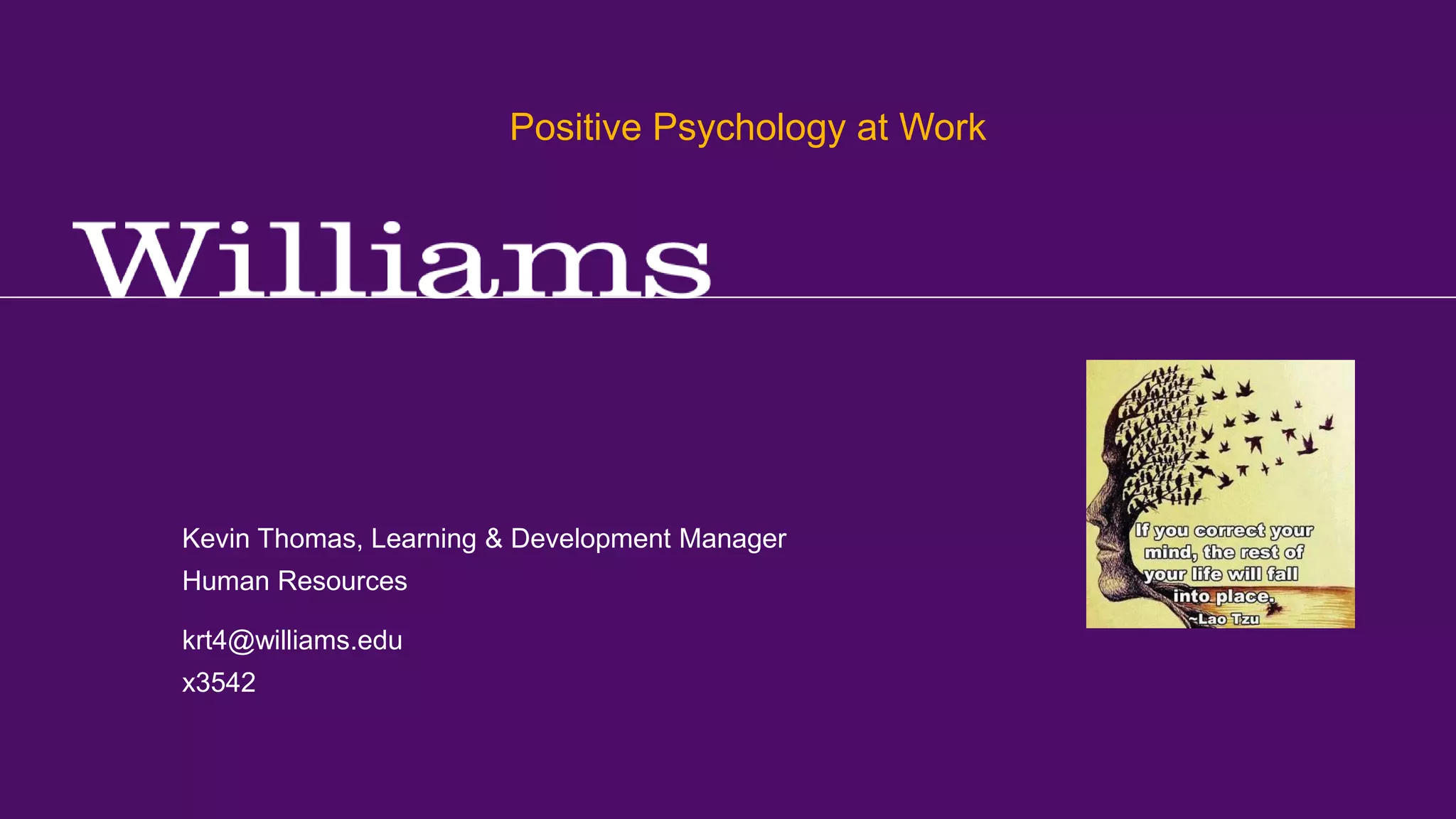 Positive psychology at work | PPTX