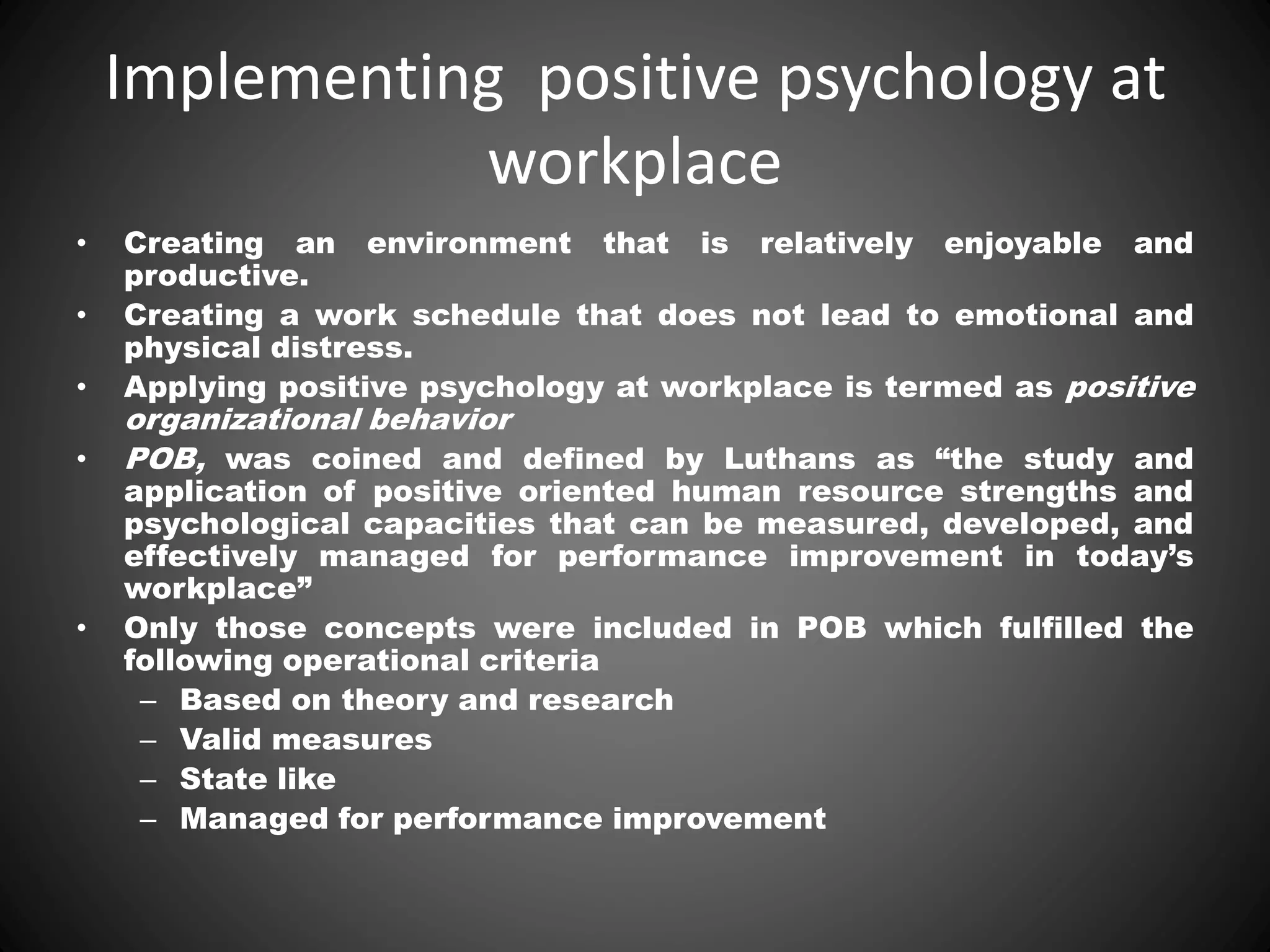 Positive Psychology In Organization Pptx