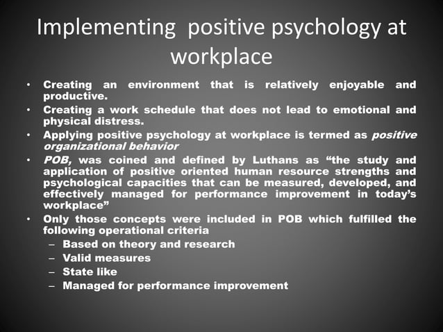 Positive Psychology in Organization | PPTX | Mental Health | Diseases ...