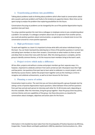 Positive Questions | DOC | Human Resources | Business