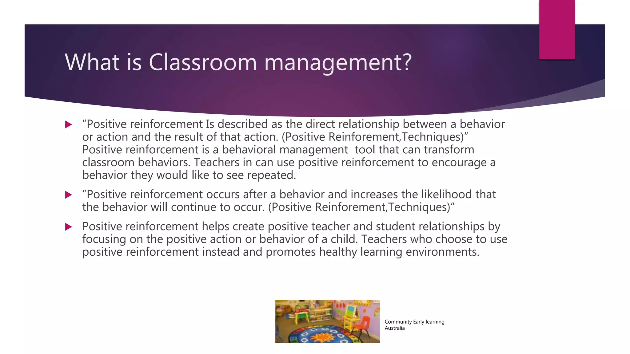 Positive reinforcement in the classroom | PPTX