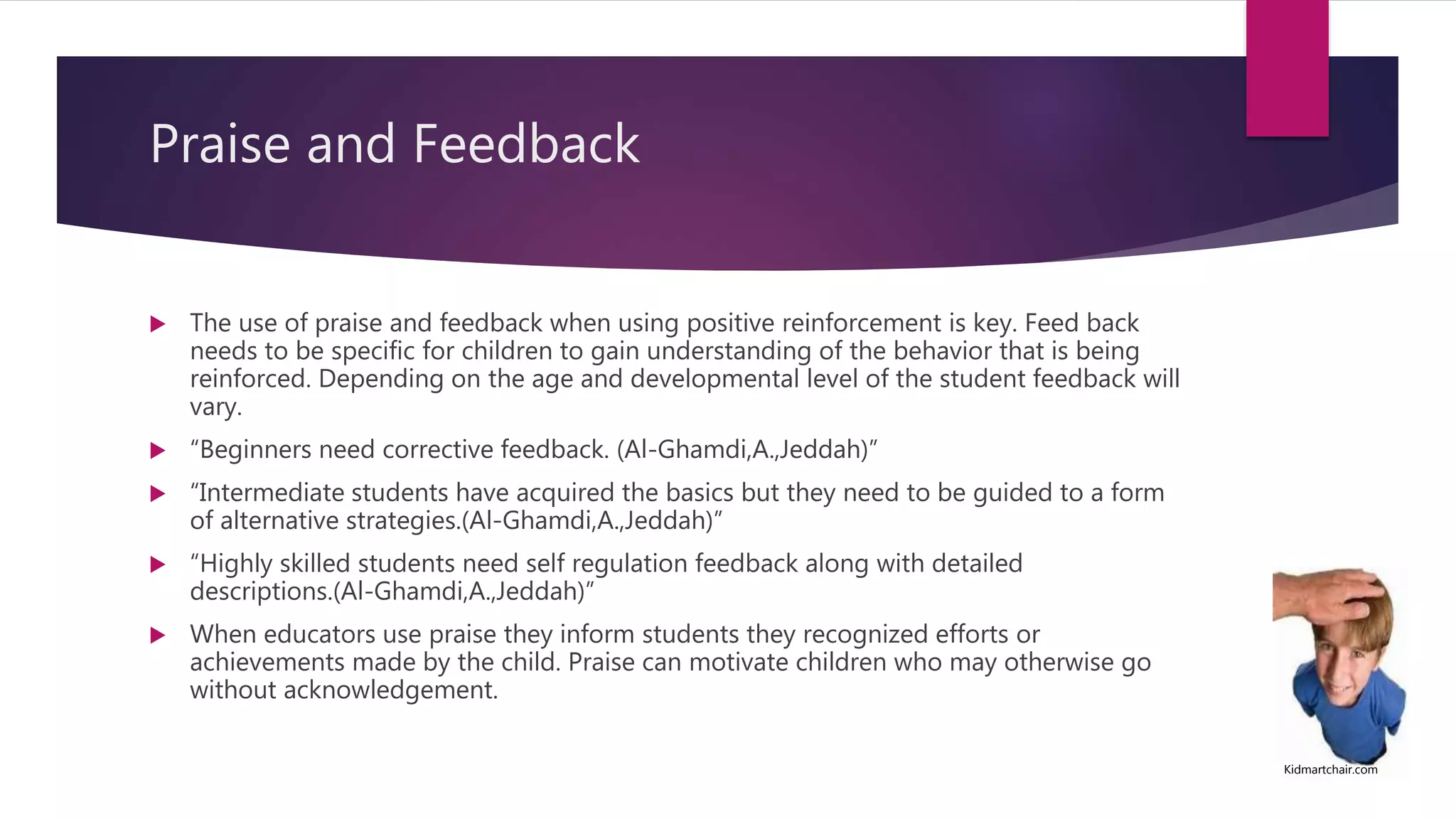 Positive reinforcement in the classroom | PPTX