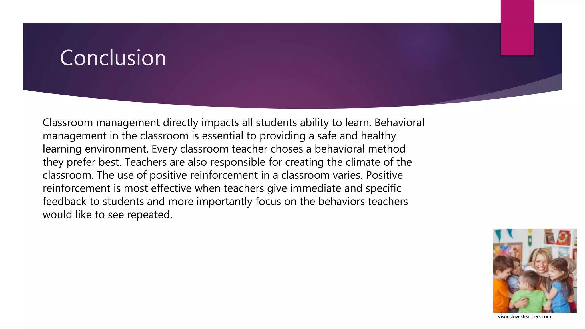 Positive reinforcement in the classroom | PPTX