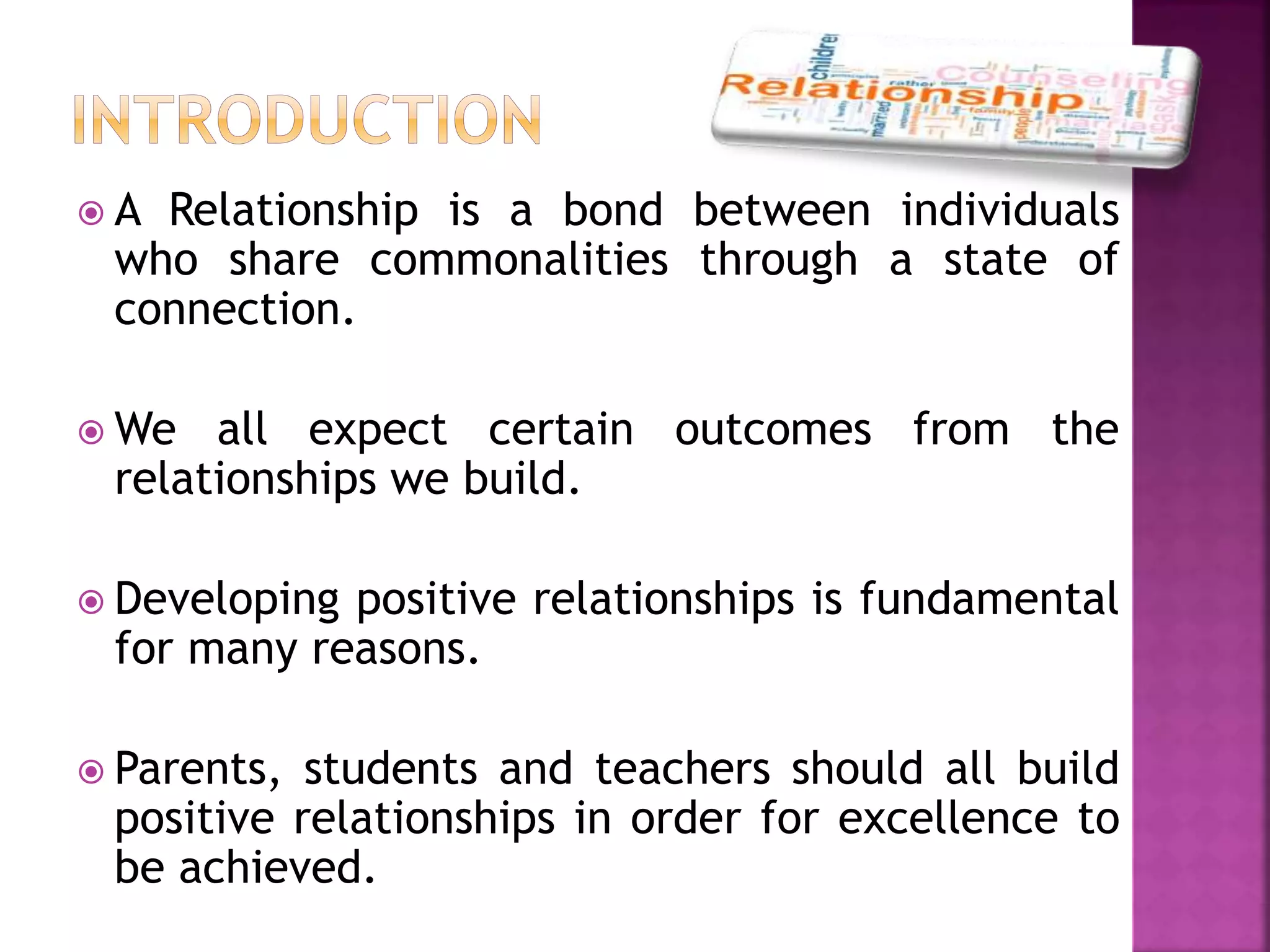 Positive Relationships Teacher Parent Student Pptx