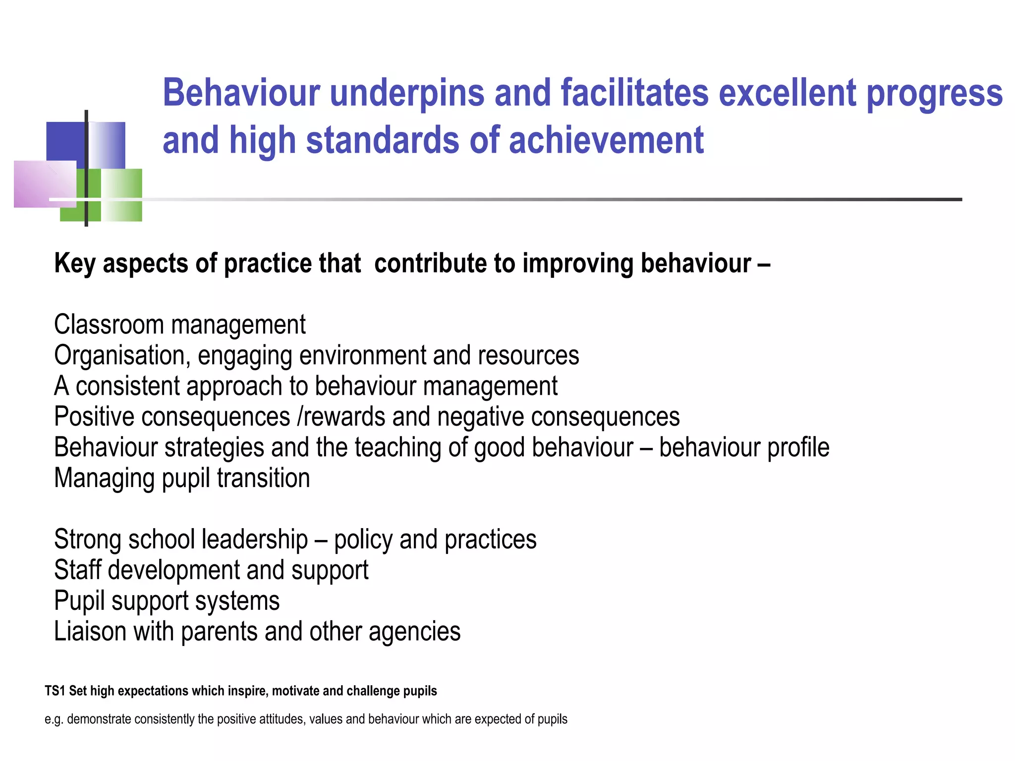 Positive relationships and behaviour management | PPT