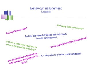 Positive relationships and behaviour management | PPT