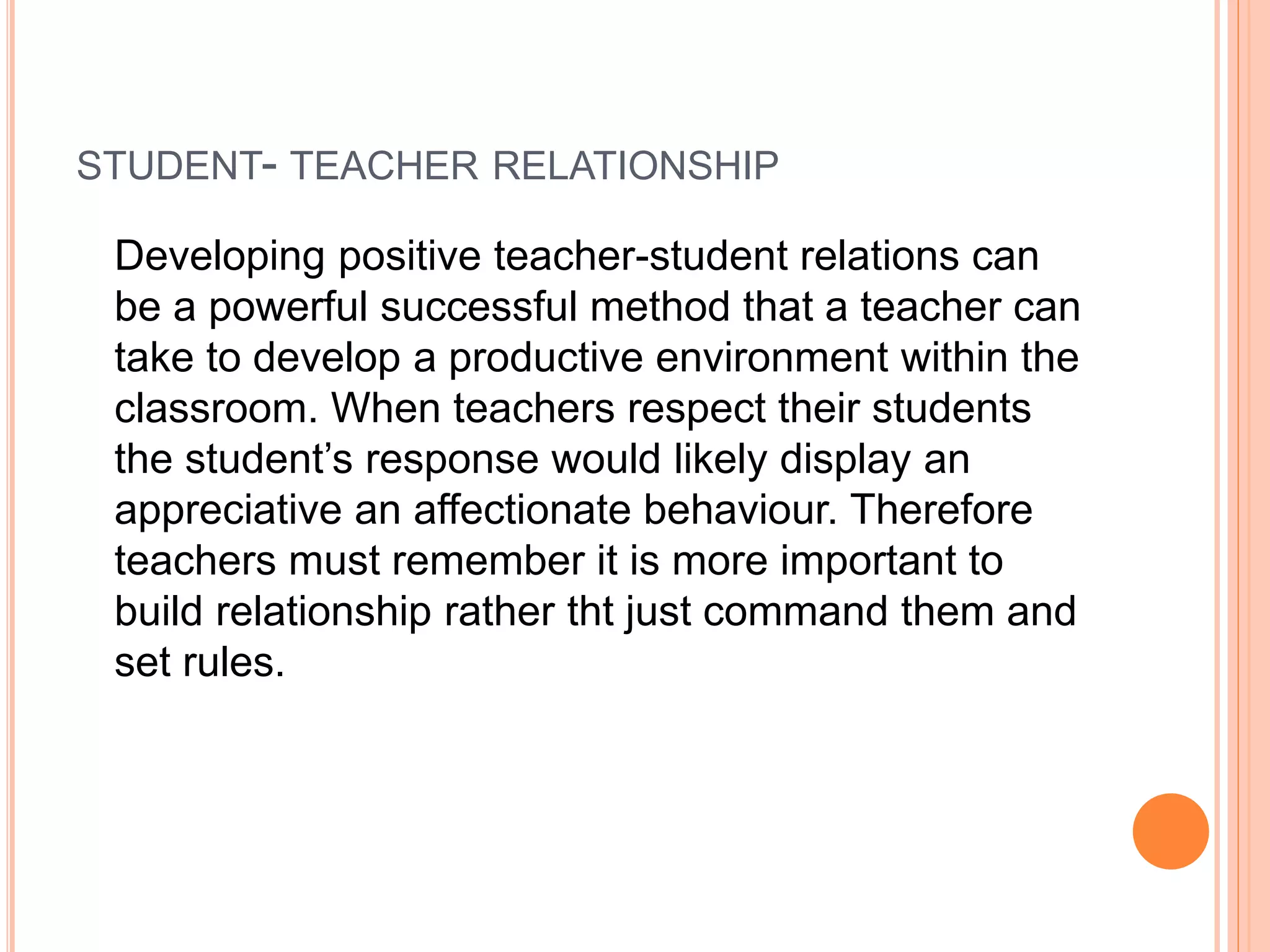 Positive relationships student, parents and teachers | PPTX