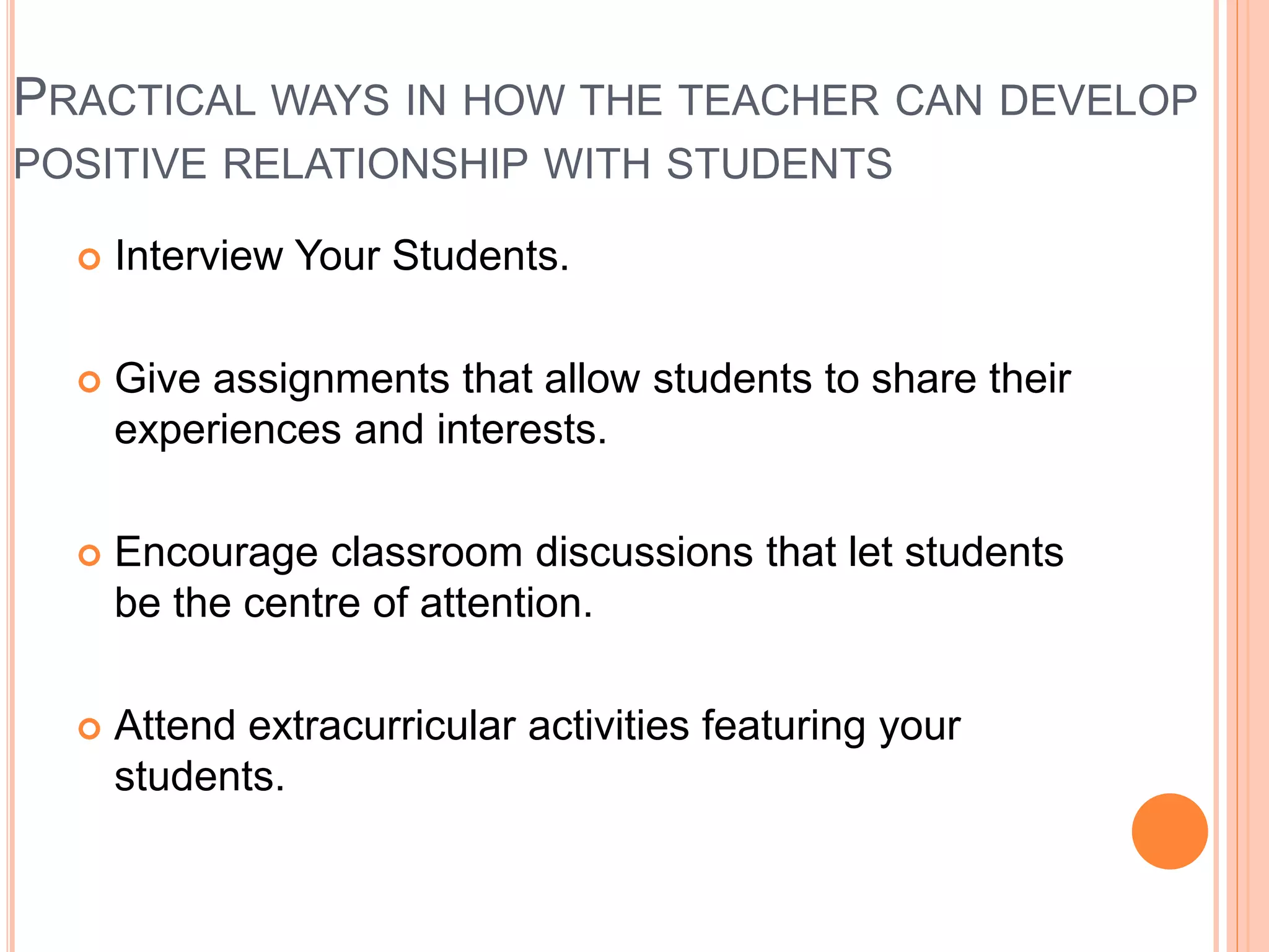 Positive relationships student, parents and teachers | PPTX