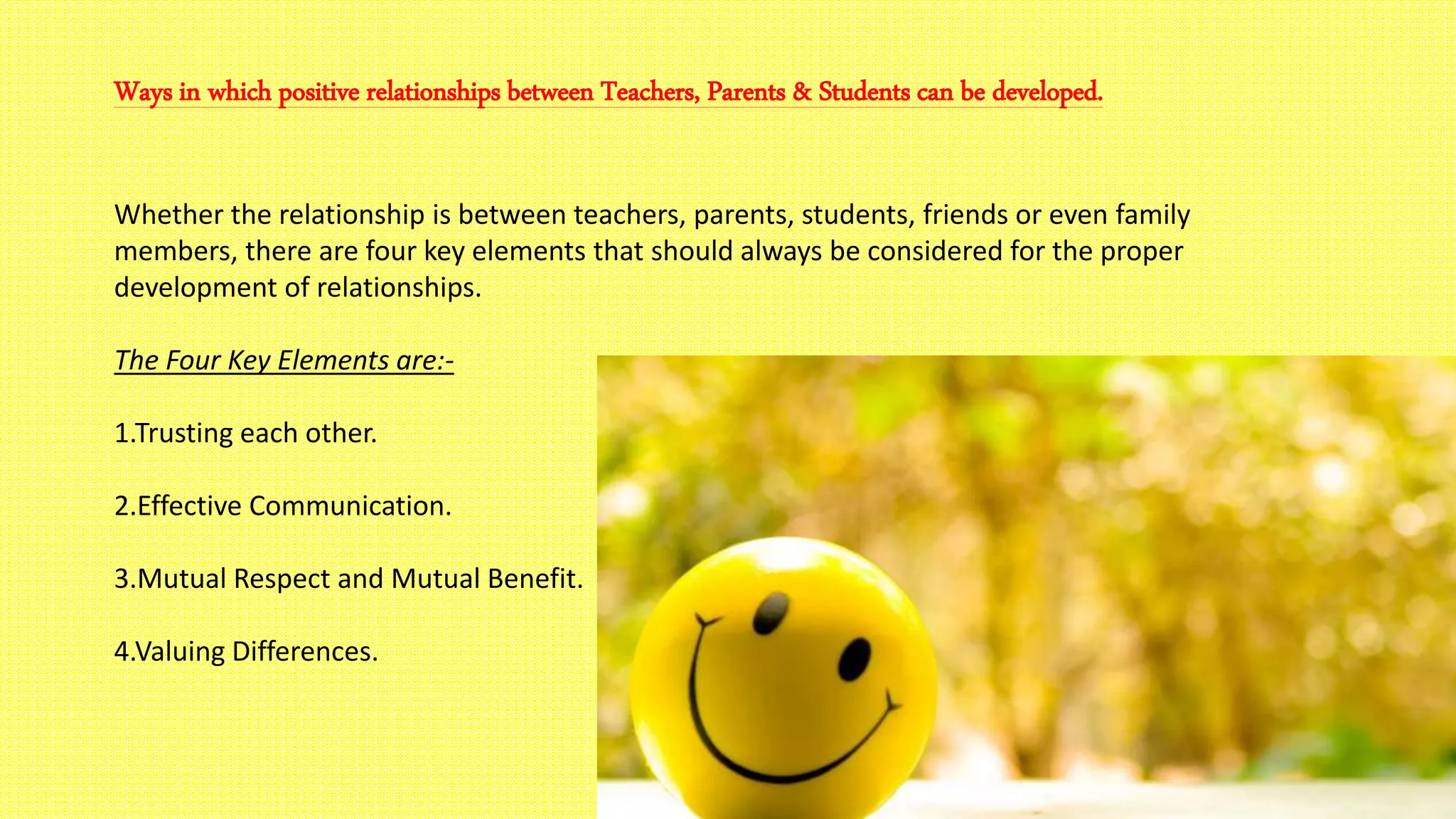 Positive relationships with parents | PPTX