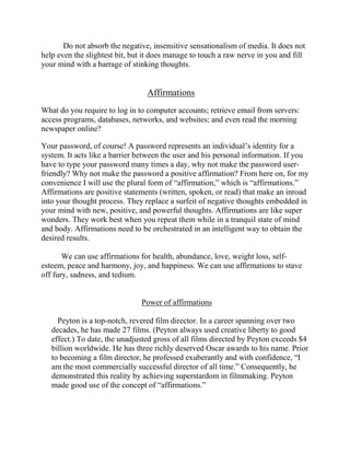 Positive self talk | PDF
