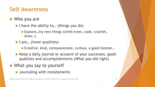 Developing Positive Self-Talk for Confidence and Self Esteem | PPTX