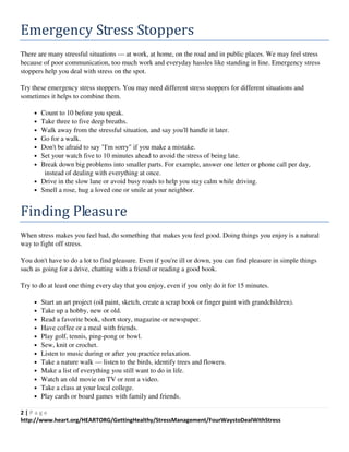 Positive Self Talk: 4 Ways to Manage Stress | PDF