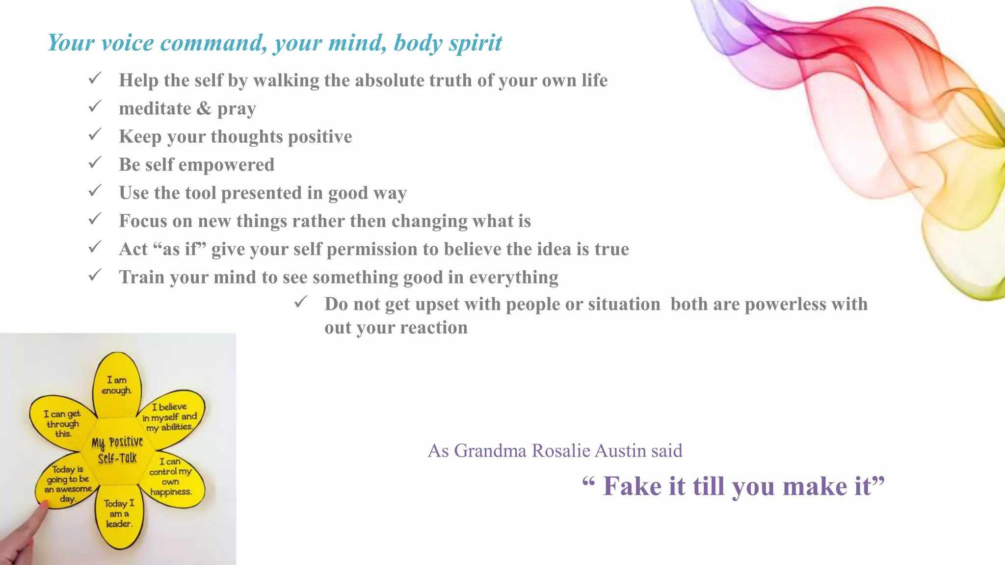 Positive self talks | PPTX