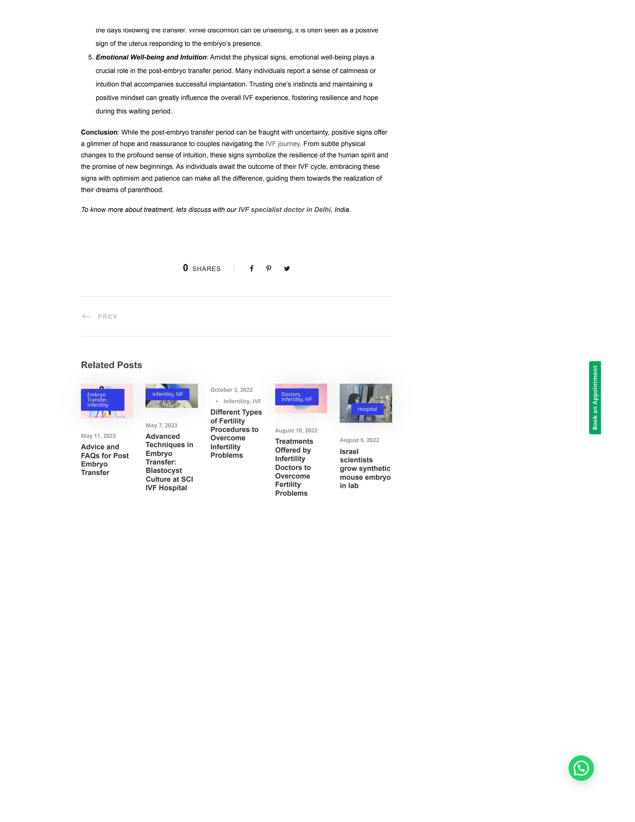 Positive Signs After Embryo Transfer: A Glance at Hope in the IVF ...