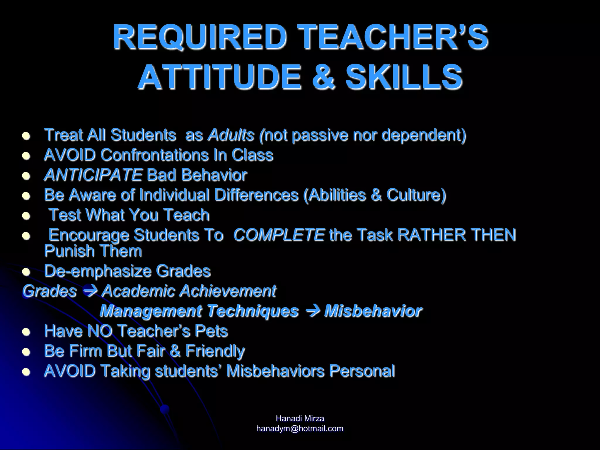 Positive teacher attitude & positive class env | PPS