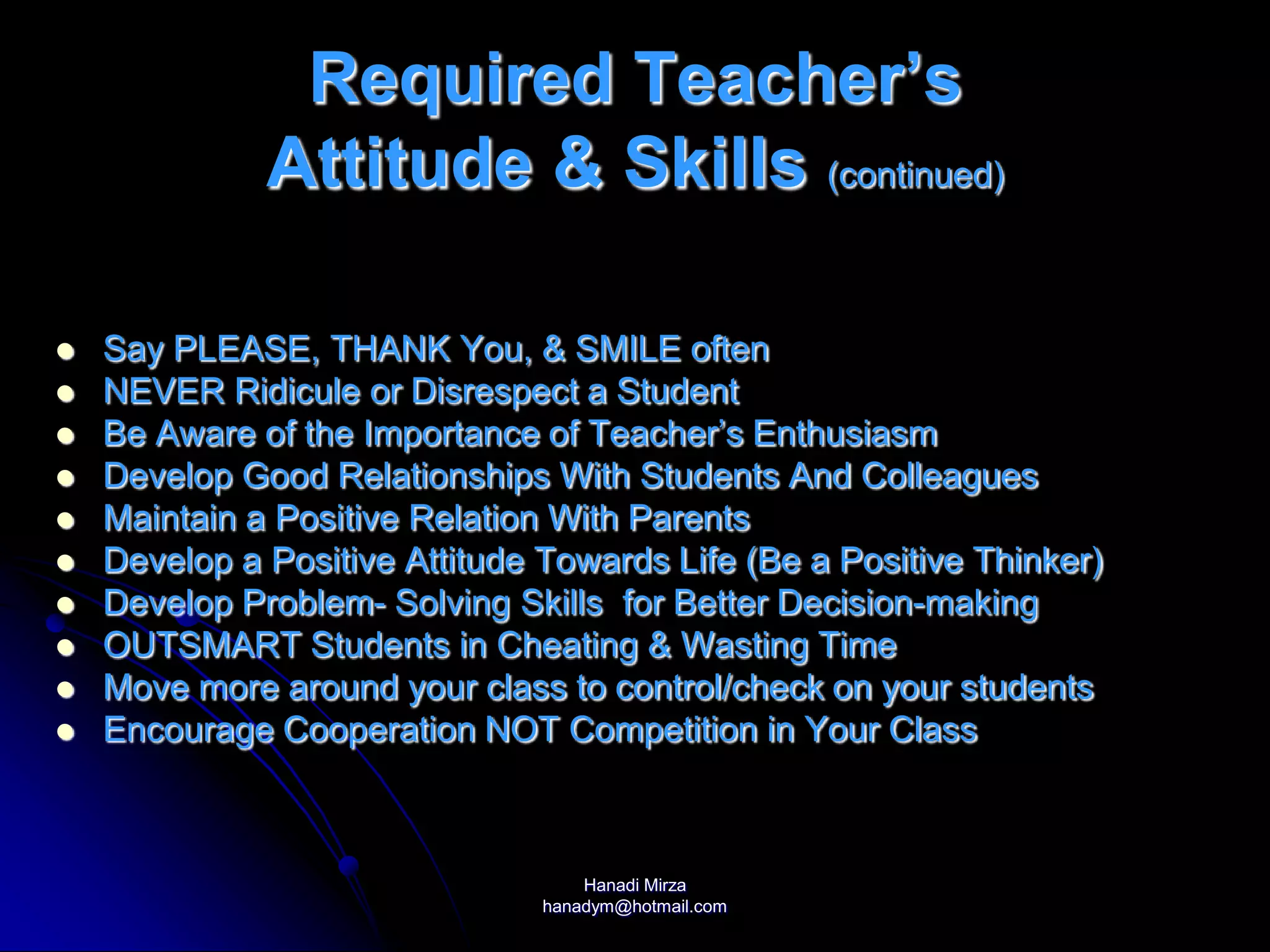 Positive teacher attitude & positive class env | PPS