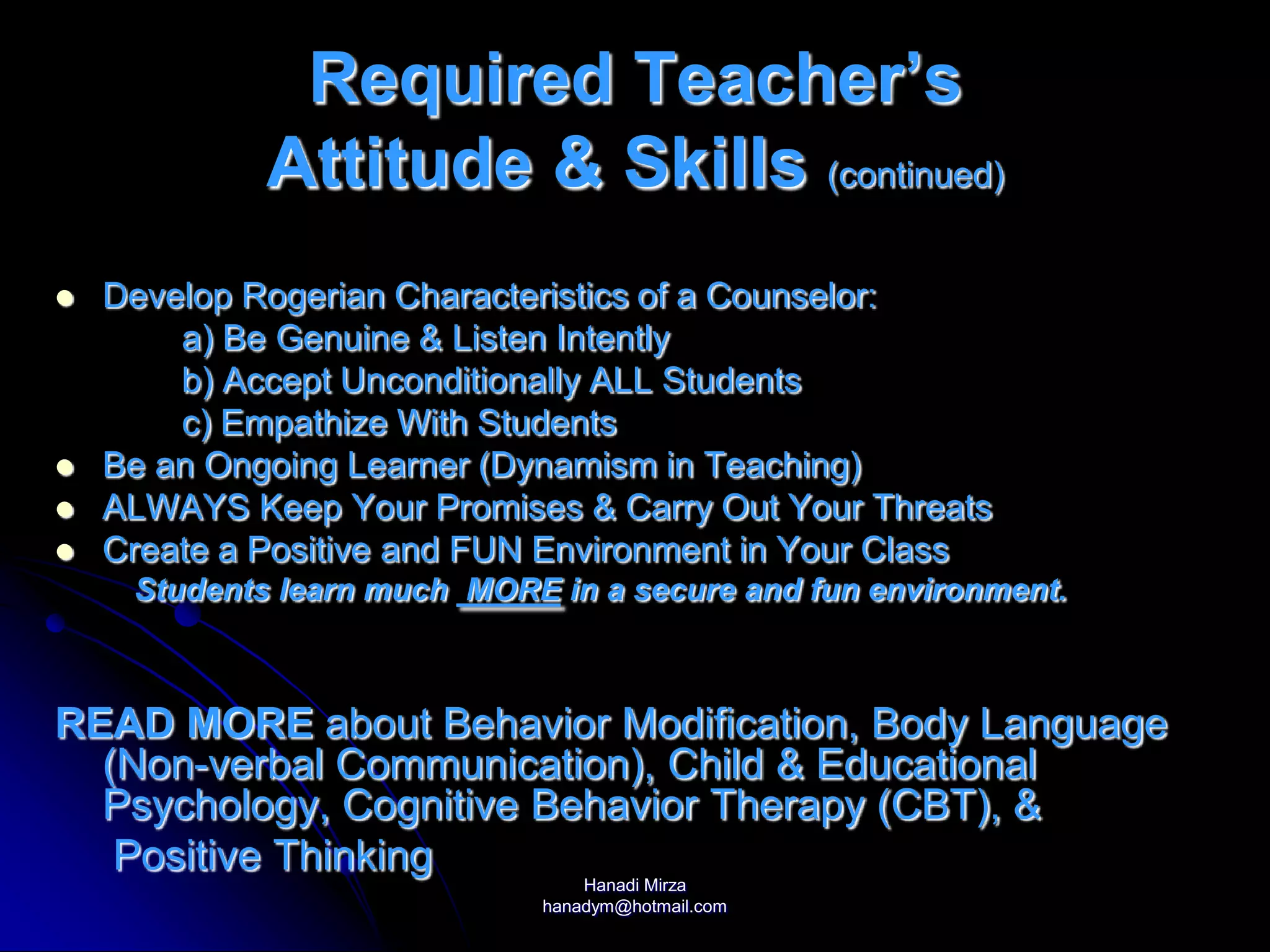 Positive teacher attitude & positive class env | PPS