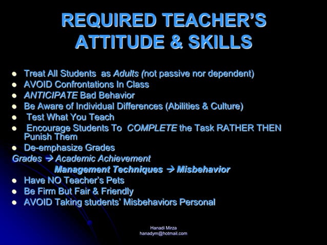 Positive teacher attitude & positive class env | PPS | Educational ...
