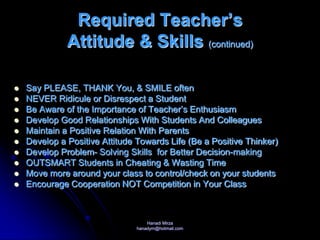 Positive teacher attitude & positive class env | PPS